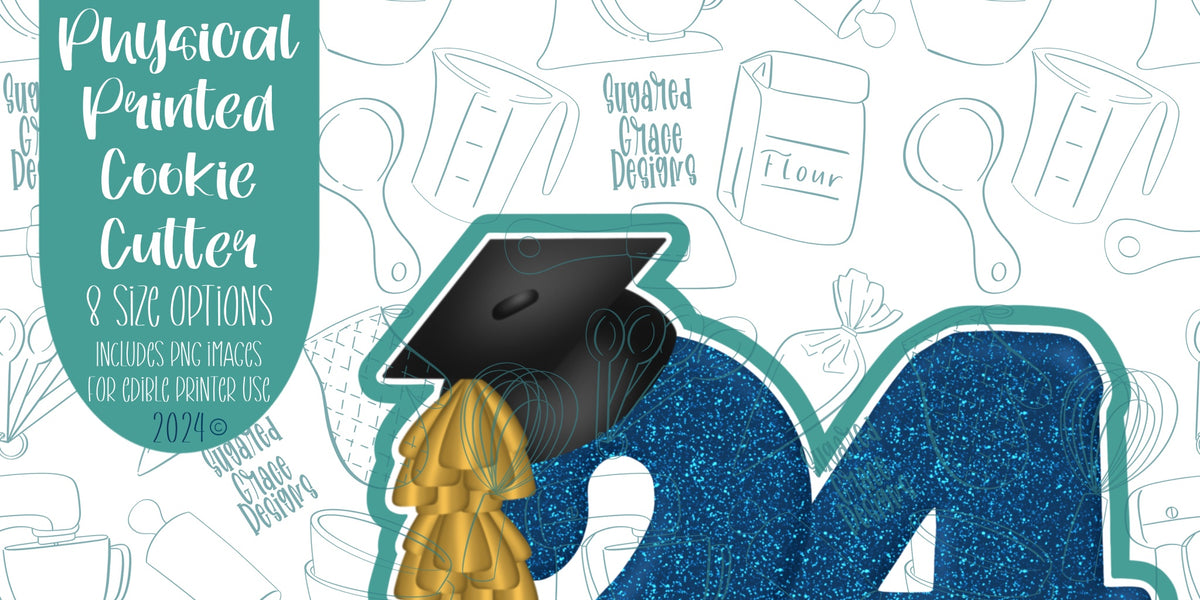 2024 Graduation Number 24 with Grad Cap Cookie Cutter with Matching PN ...