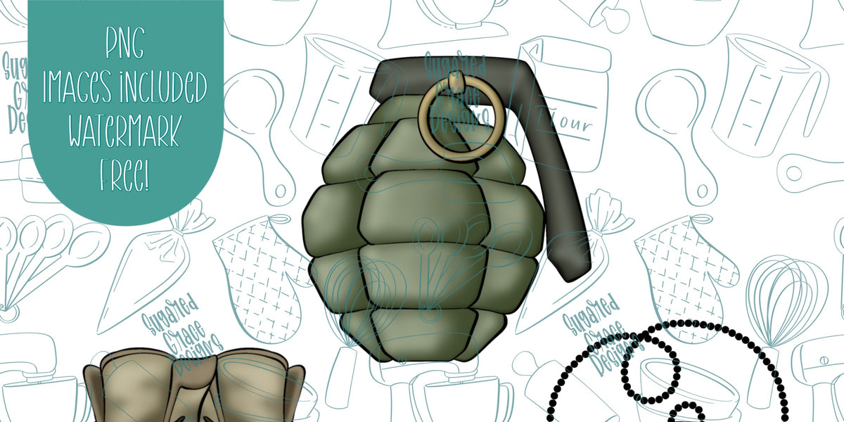 Army Military Cookie Cutter Set of 4 with Matching PNG Images for Edib ...