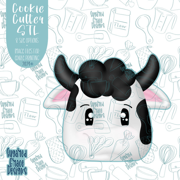 Cow Cookie Cutter STL Files for 3D Printing with Matching Printable PN ...