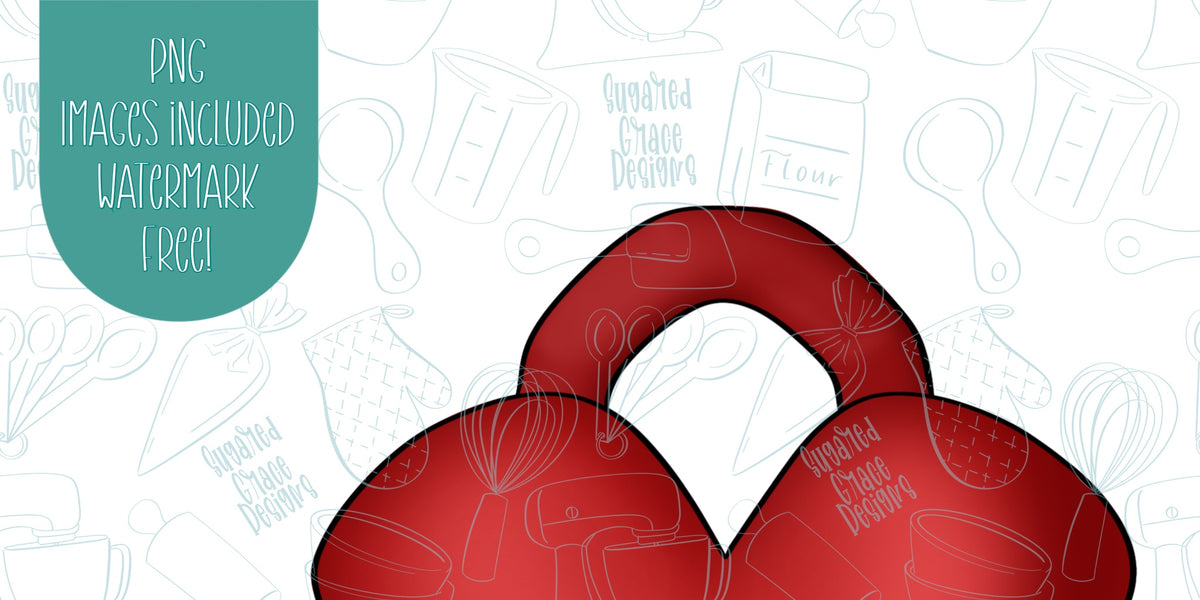 Heart Shaped Lock Cookie Cutter with Matching PNG Images for Edible In ...