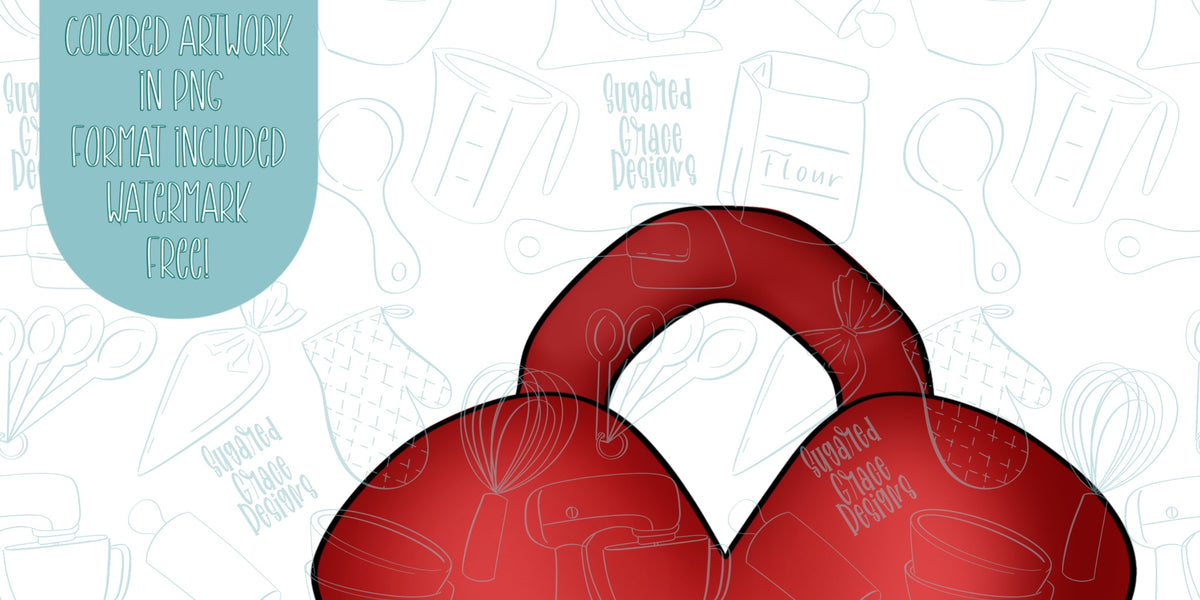 Heart Shaped Lock Cookie Cutter with Matching PNG Images for Edible In ...