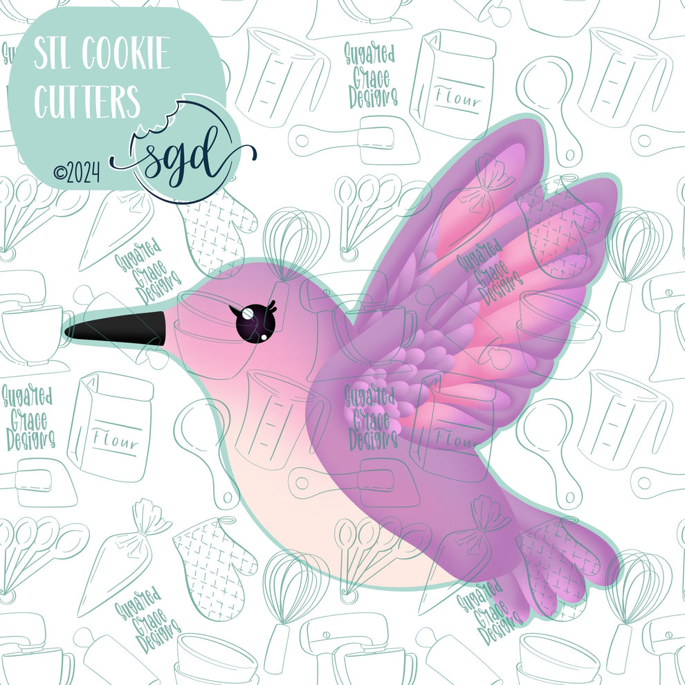 Hummingbird Cookie Cutter STL Files for 3D Printing with Matching Prin ...