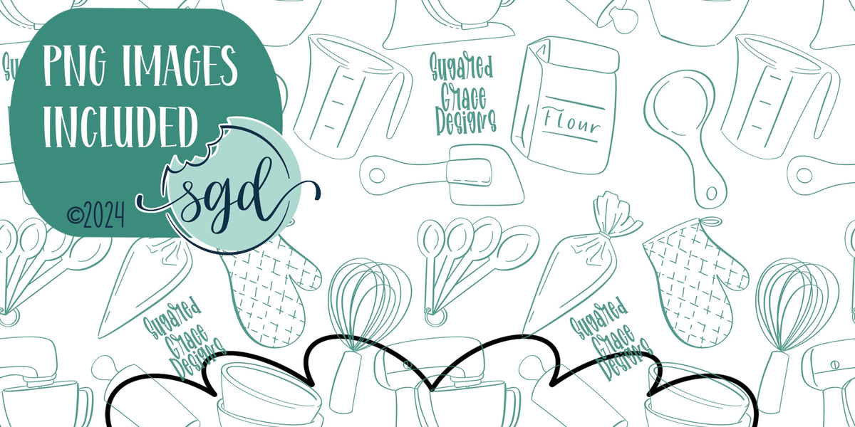Lacey Plaque Cookie Cutter with PNG Images to Match - Hand Drawn Graph ...