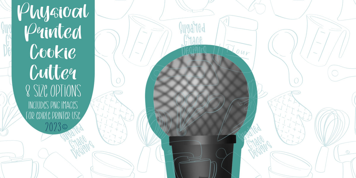 Microphone cookie cutter with png images for edible ink printers inclu ...
