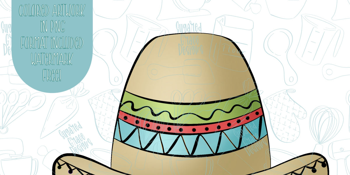Cinco De Mayo Sombrero Cookie Cutter STL Files for 3D Printing with Ma ...