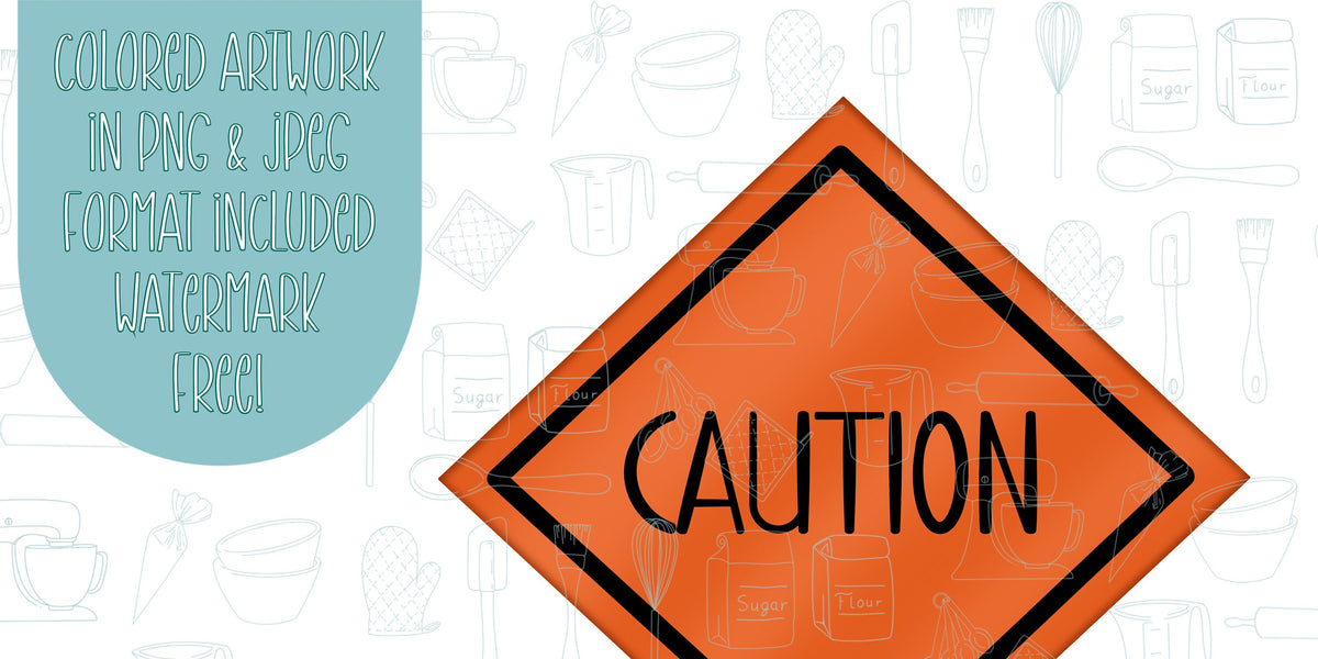 caution sign cookie cutter stl file for 3D printing with png printable ...