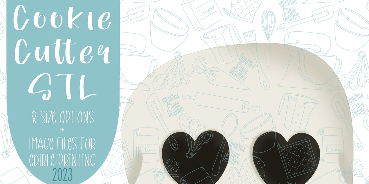 Skull Cookie cutter stl files for 3d printing with matching printable – Sugared Grace Designs LLC